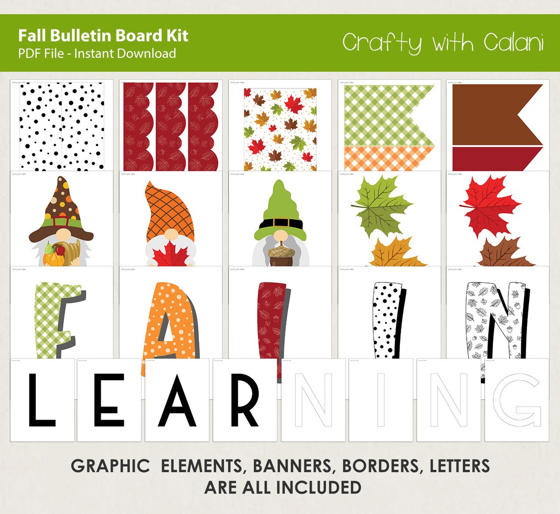 Thanksgiving Bulletin Board Kit Gnome Bulletin Board Fall - Etsy
