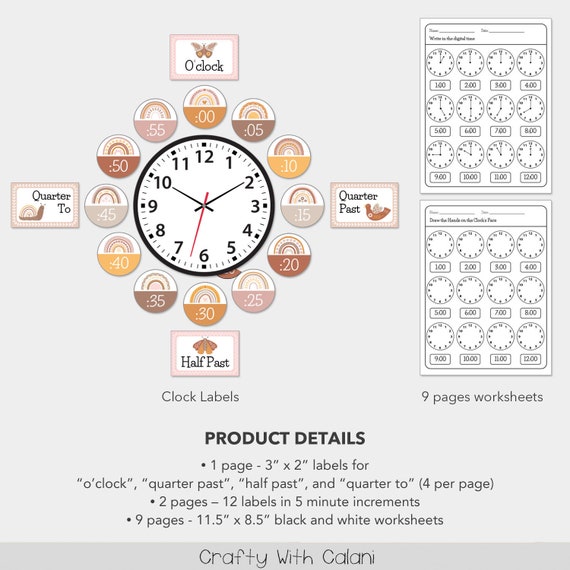 Label A Clock Worksheet