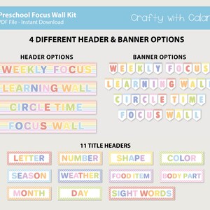 Preschool Focus Wall Template, Preschool Learning Wall, Classroom ...