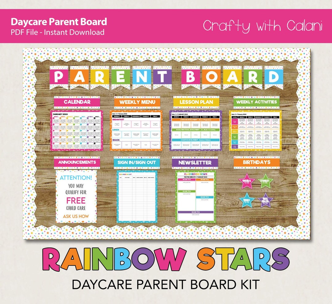 Daycare Parent Board, Childcare Bulletin Board Template, Parent Info ...