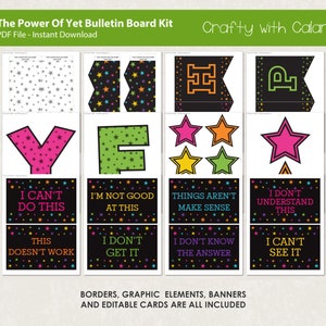 The Power of yet Bulletin Board Kit, Rainbow Star Classroom Display ...