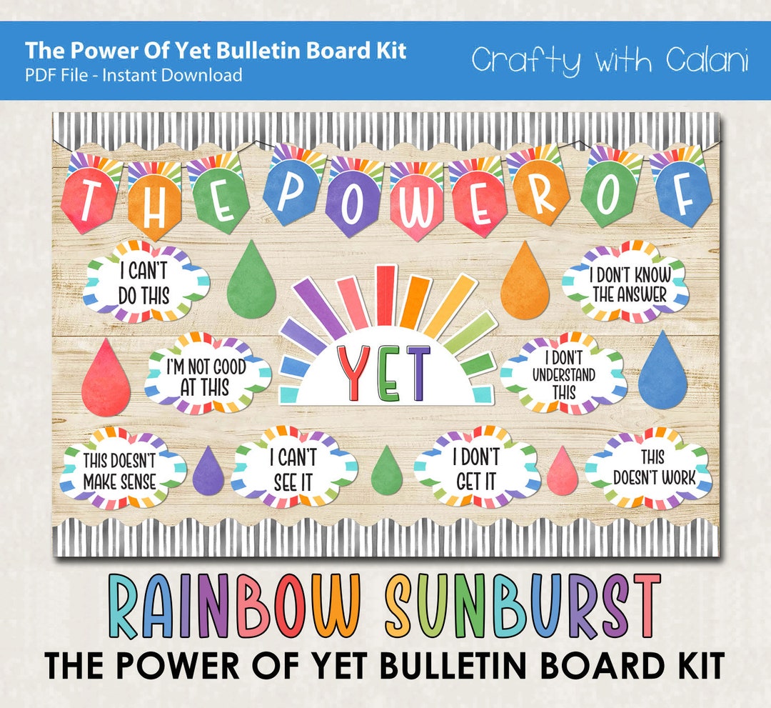 The Power of yet Bulletin Board Kit, Rainbow Classroom Display ...