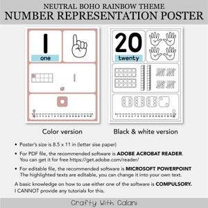 Classroom Number Poster, Preschool Number Poster, Number Poster 1-20 ...