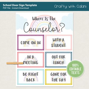 School Door Sign Template, Personalized Door Sign, Where is the ...