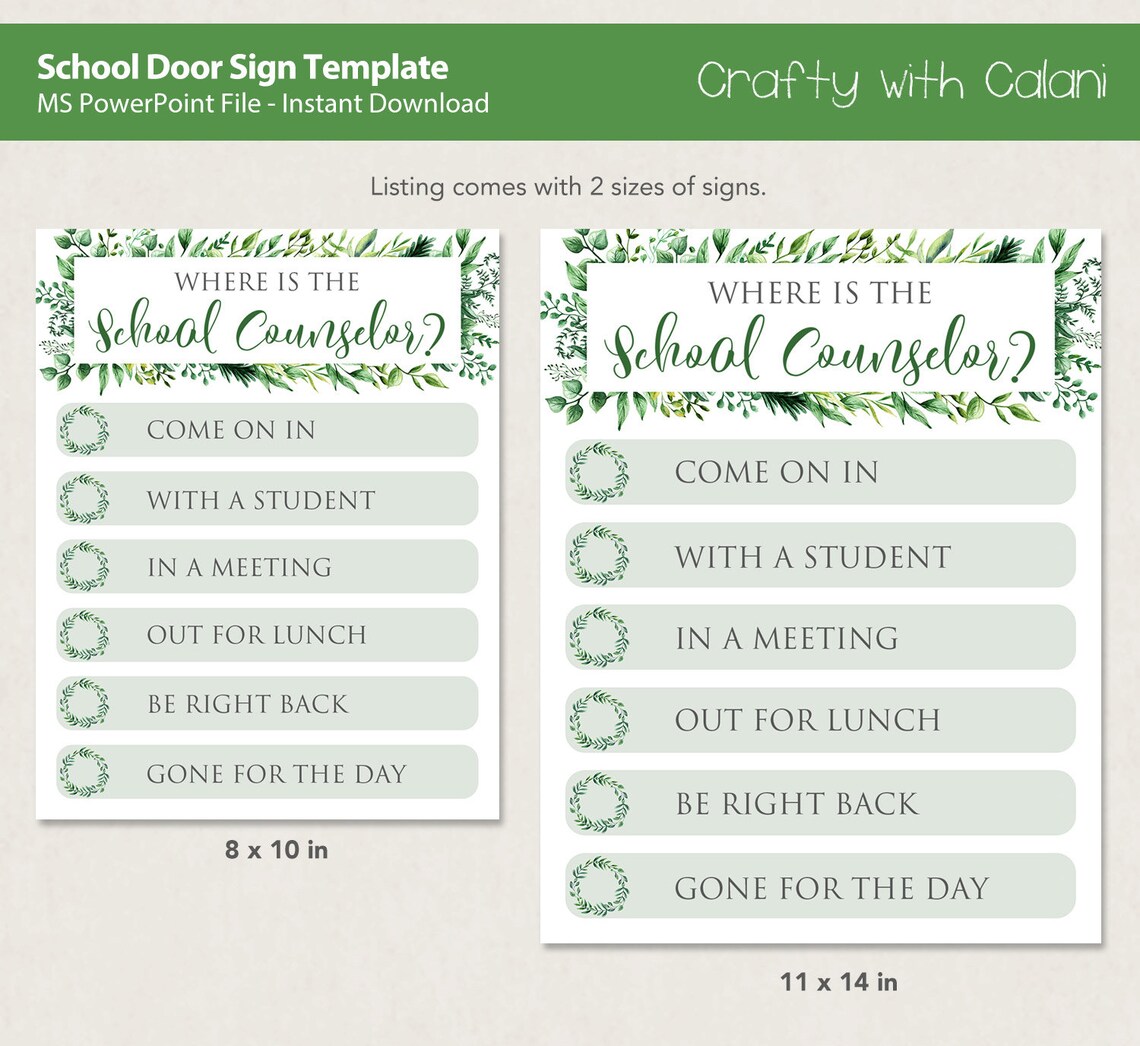School Door Sign Template Personalized Door Sign Where is | Etsy