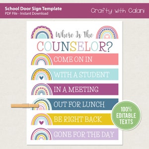 School Door Sign Template Personalized Door Sign Where is - Etsy