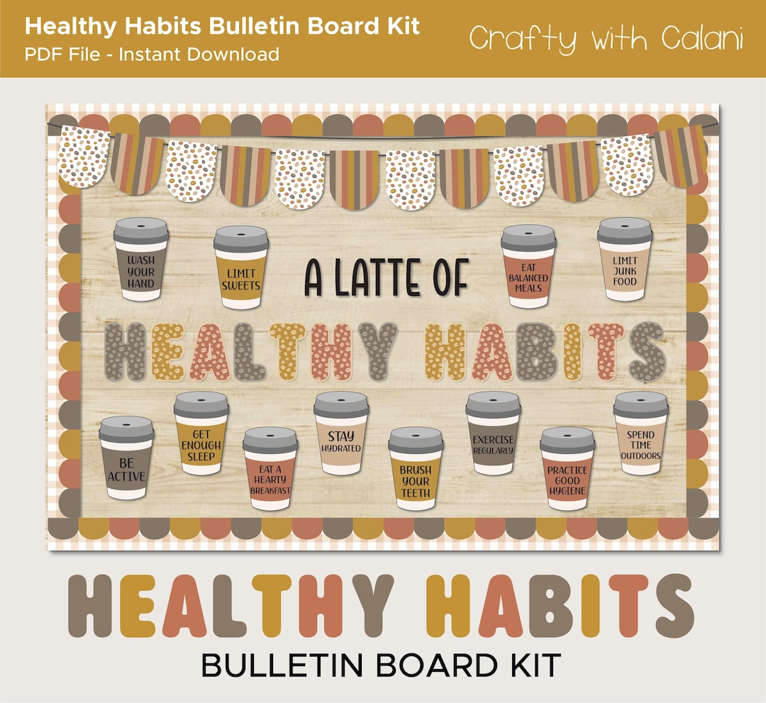 Healthy Habits Bulletin Board Kit, Healthy Habits School, Classroom ...