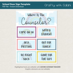 School Door Sign Template, Personalized Door Sign, Where is the ...