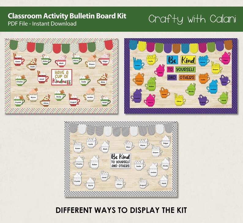 Christmas Bulletin Board Kit A Cup of Kindness Board - Etsy