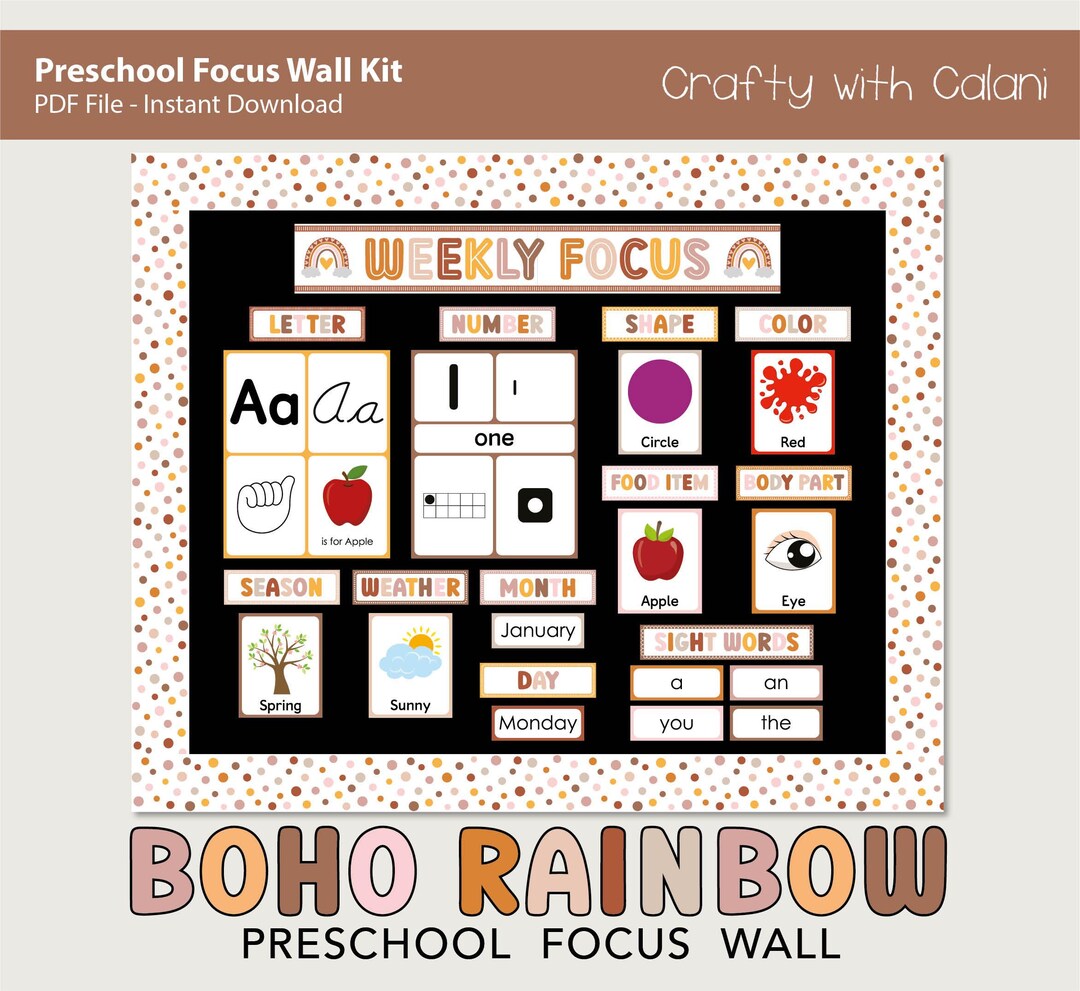 Preschool Focus Wall Template, Preschool Learning Wall, Classroom ...