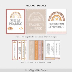 Teacher's Binder Cover, Boho Rainbow Classroom Decor, Editable Teacher ...