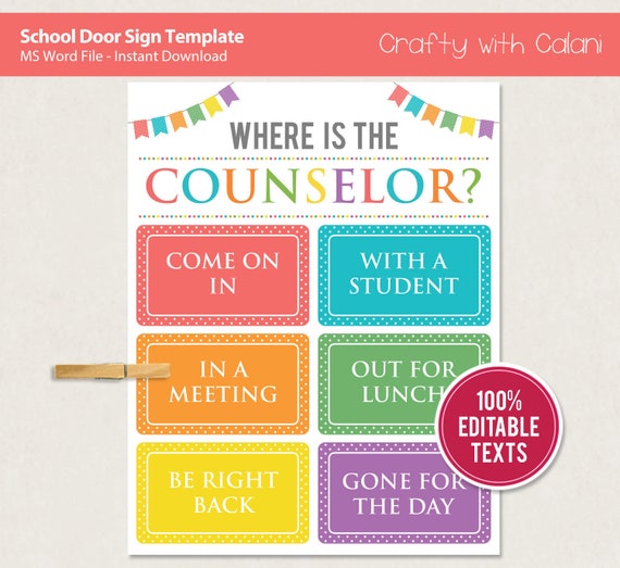 School Door Sign Template Personalized Sign Where is the | Etsy