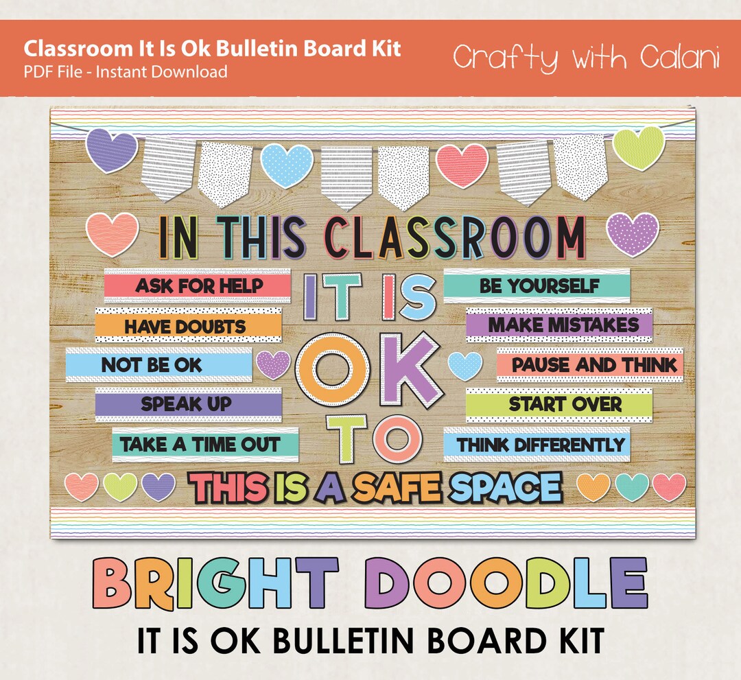 It is OK to Bulletin Board Kit, Classroom Door Decor, Emotional ...