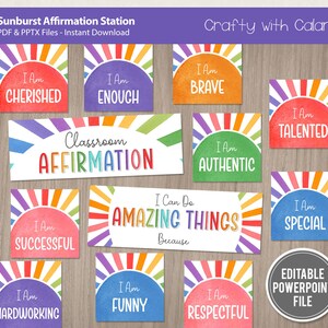 Affirmation Mirror, Classroom Affirmation Station, Rainbow Affirmation ...