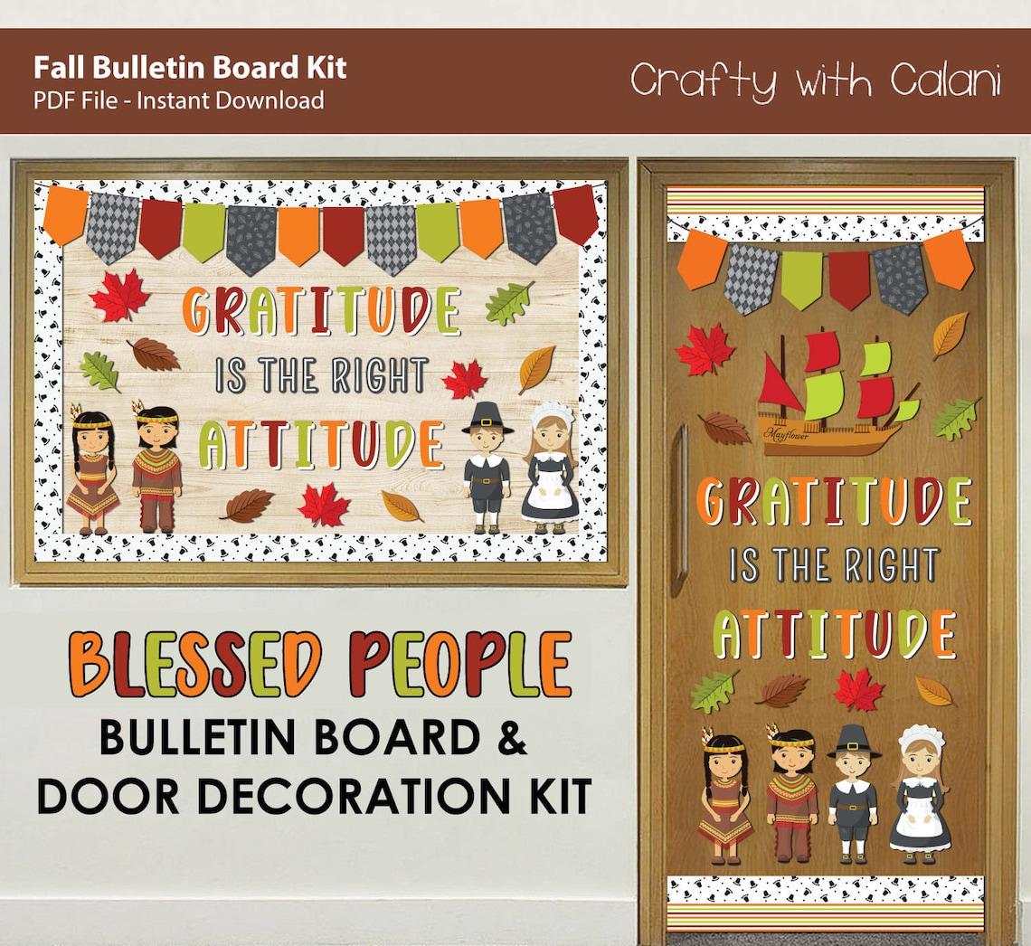 Thanksgiving Bulletin Board Kit Pilgrim Bulletin Board Fall - Etsy