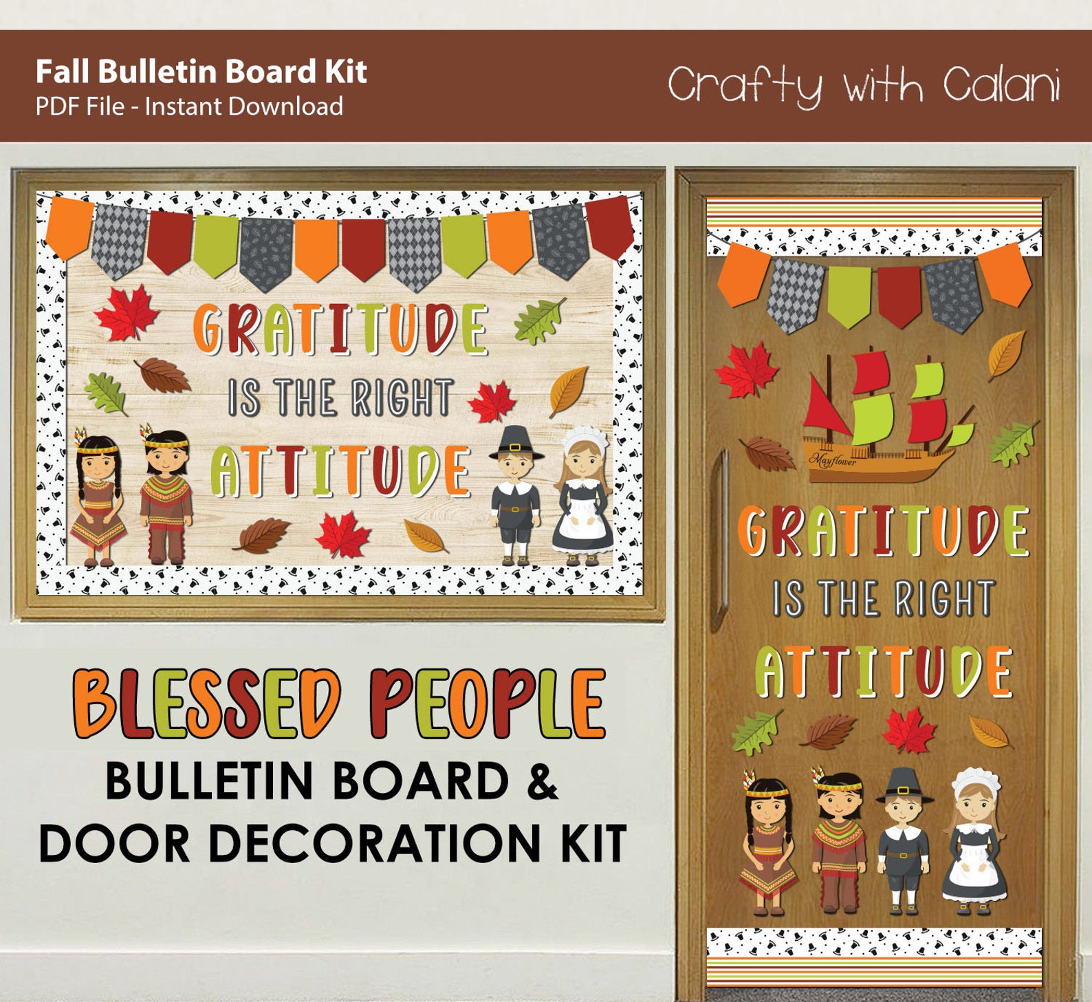 Thanksgiving Bulletin Board Kit Pilgrim Bulletin Board Fall - Etsy
