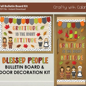 Thanksgiving Bulletin Board Kit, Pilgrim Bulletin Board, Fall Classroom ...