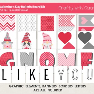 Classroom Bulletin Board Kit, Valentine's Day Bulletin Board, Lovely ...