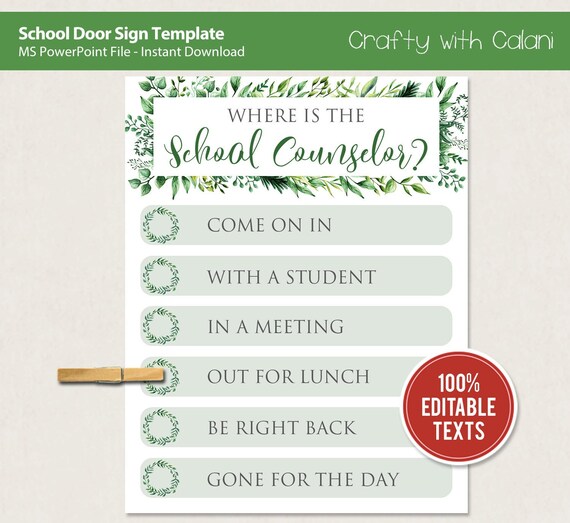 School Door Sign Template Personalized Door Sign Where is | Etsy
