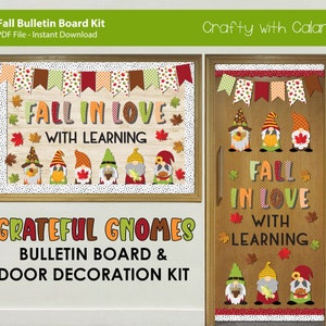 Thanksgiving Bulletin Board Kit, Gnome Bulletin Board, Fall Classroom ...