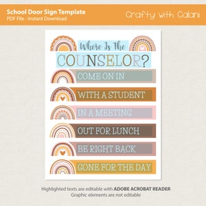 School Door Sign Template, Personalized Door Sign, Where is the ...