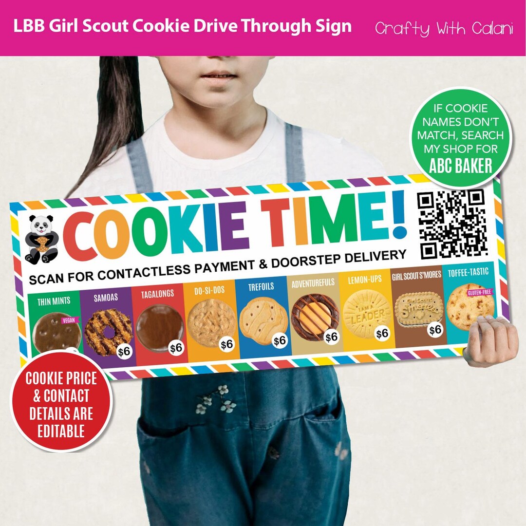 2025 Scout Cookie Drive Through Sign, LBB Cookie Menu Sign, Cookie ...