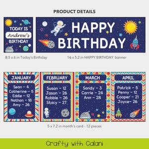 Birthday Board Classroom Decor, Space Classroom Theme, Editable ...