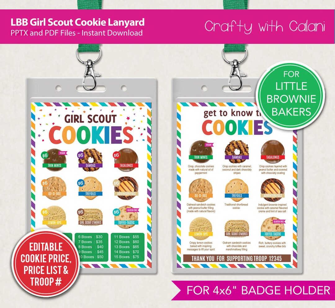 Girl Scout Cookie 2024 Lanyard, LBB Cookie Lanyard, LBB Cookie Price ...