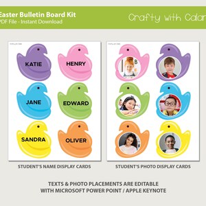 Easter Bulletin Board Kit, April Classroom Bulletin Board, Peeps Candy ...