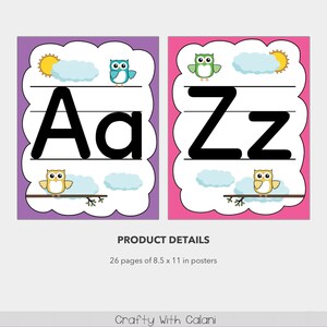 Alphabet Poster Classroom Decoration, Owl Classroom Theme, ABC Editable ...