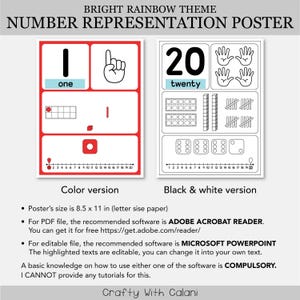 Classroom Number Poster, Preschool Number Poster, Number Poster 1-20 ...