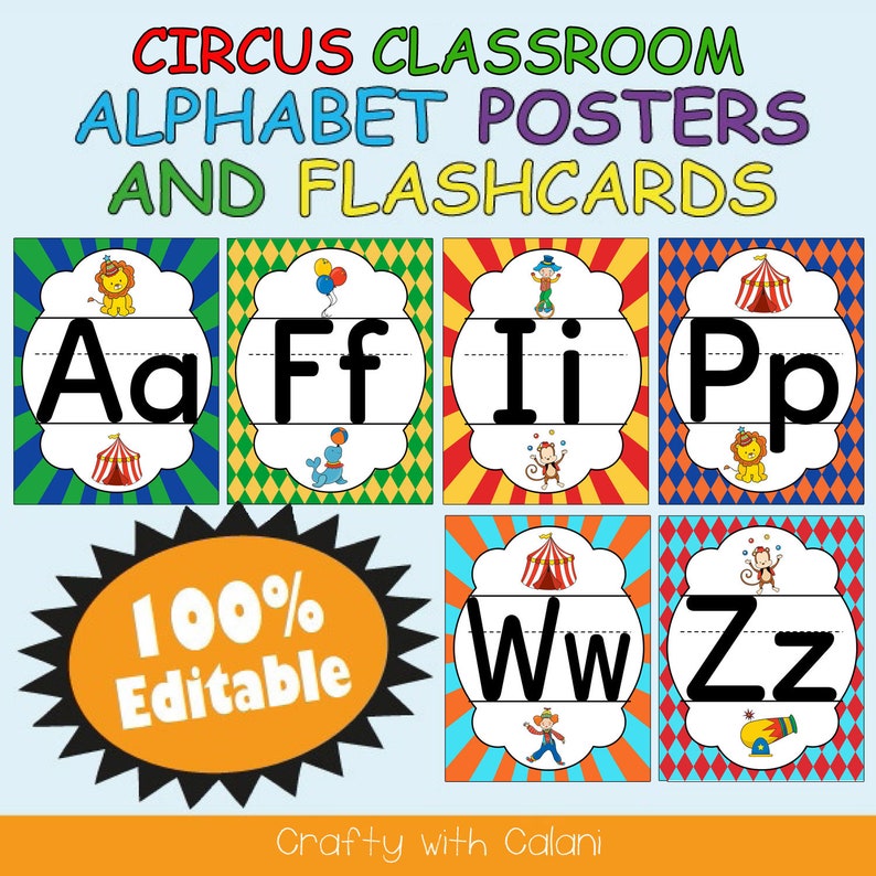 Alphabet Poster Classroom Decoration Circus Classroom Decor - Etsy