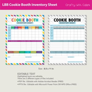 2025 Scout Cookie Booth Printable, LBB Cookie Booth Inventory List ...