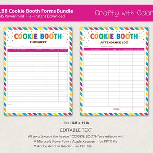 Girl Scout Cookie Booth Printable, Cookie Price List, Cookie Tally ...