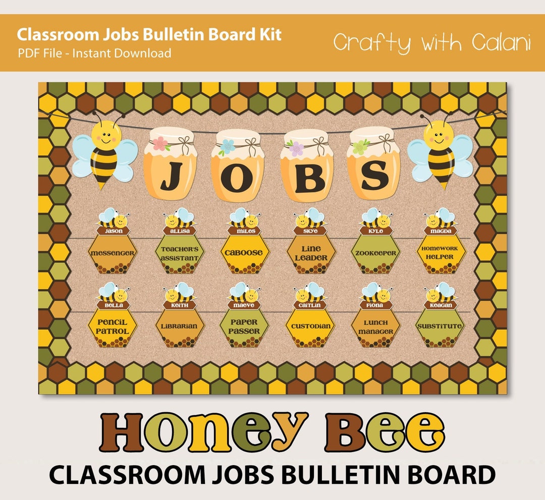 Bee Classroom Jobs Display, Classroom Job Chart, Bee Job Cards ...