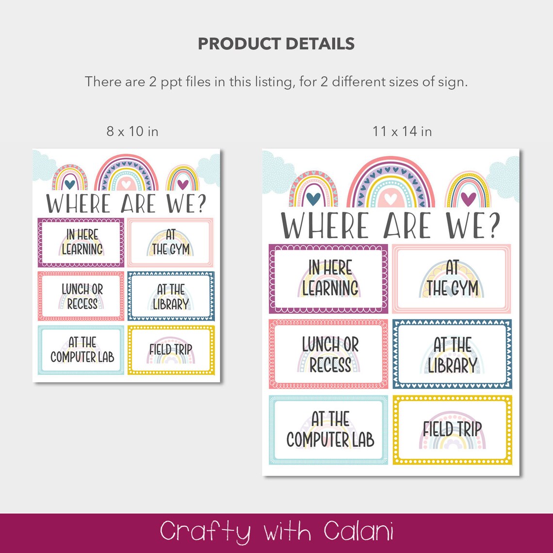 Classroom Door Sign Boho Rainbow Classroom Where Are We Door - Etsy