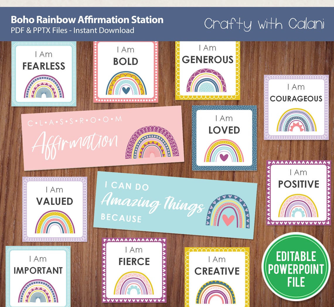 Affirmation Mirror Classroom Affirmation Station Boho - Etsy