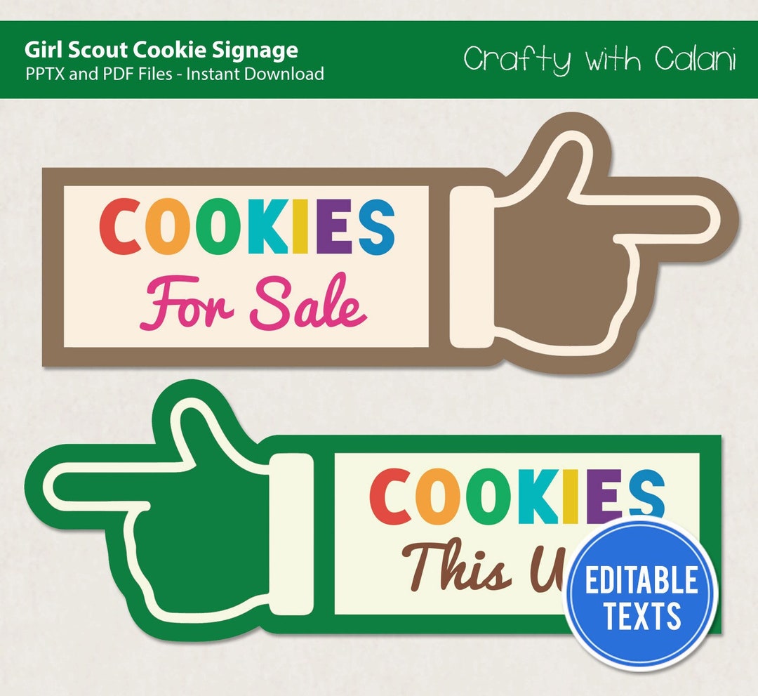 Girl Scout Cookie Booth Printable, Cookie Booth Directional Sign ...