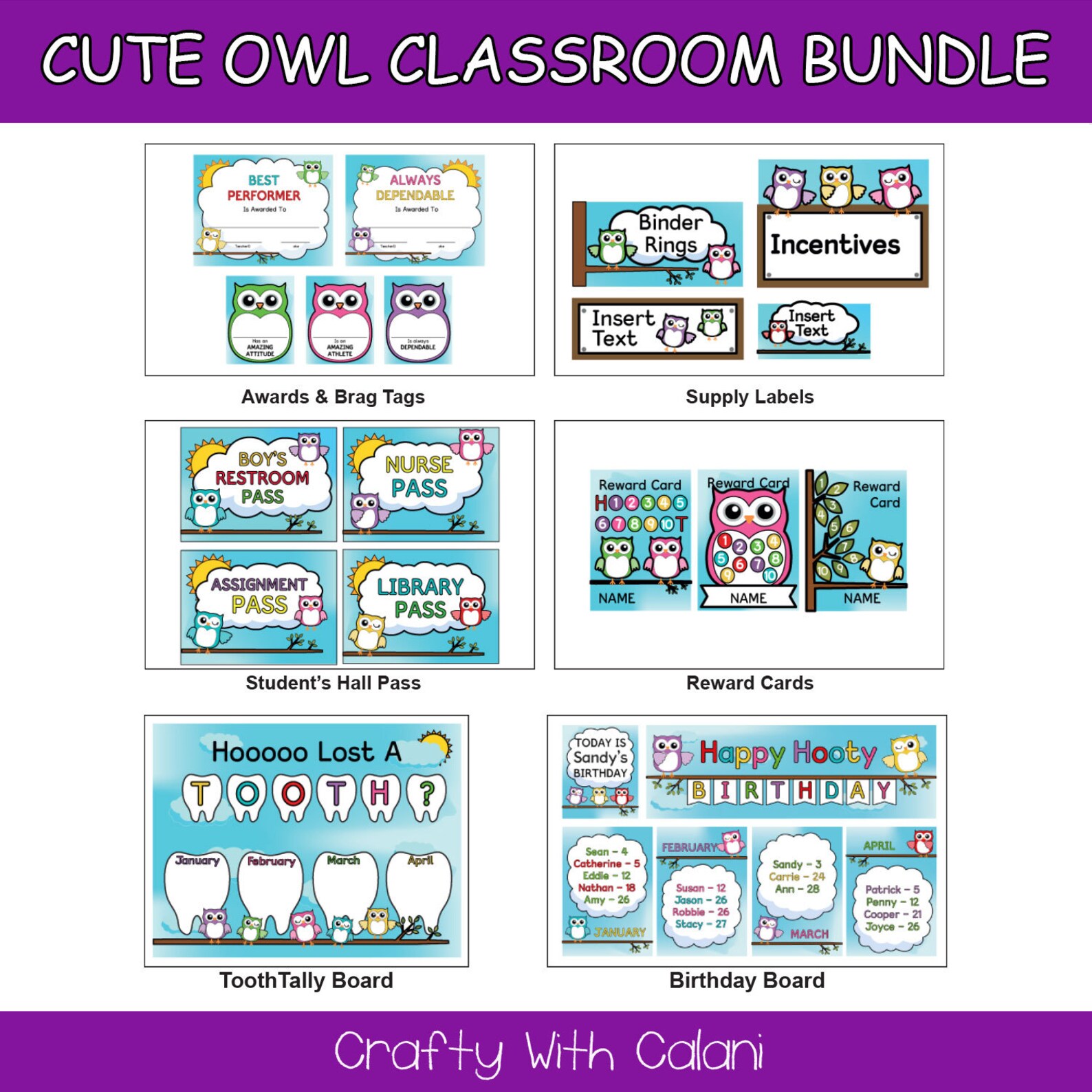 Classroom Decoration Bundle Cute Owl Classroom Owl Classroom | Etsy
