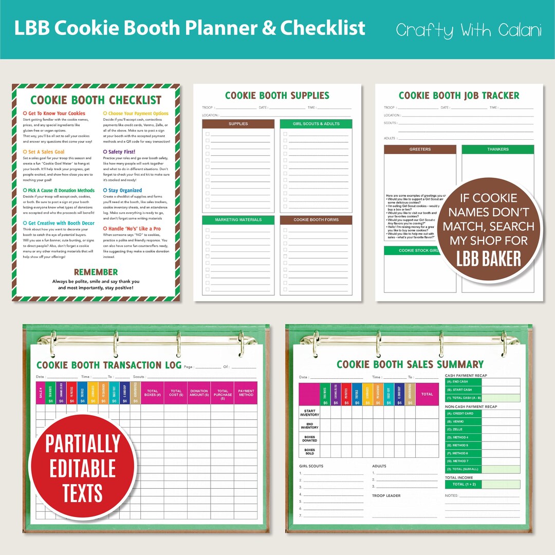 2025 Scout Cookie Booth Planner, ABC Cookie Booth Checklist, Booth ...