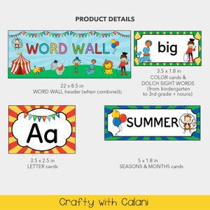 Word Wall Classroom Decoration Circus Classroom Classroom - Etsy