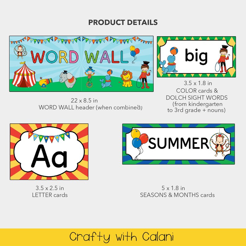 Word Wall Classroom Decoration Circus Classroom Classroom - Etsy