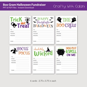 Halloween Candy Gram Template, Halloween Boo Gram, PTA PTO Fundraiser ...