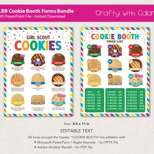 Girl Scout Cookie Booth Printable, Cookie Price List, Cookie Tally ...