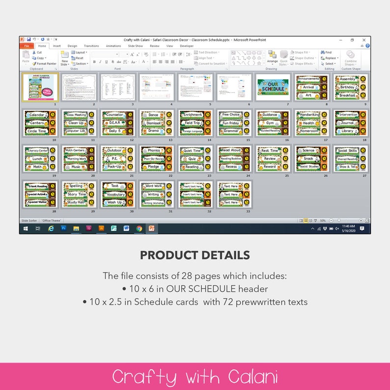 Classroom Schedule Cards Jungle Classroom Safari Classroom - Etsy