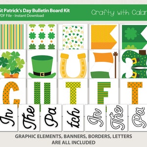St Patrick's Day Bulletin Board Kit, March Classroom Bulletin Board ...