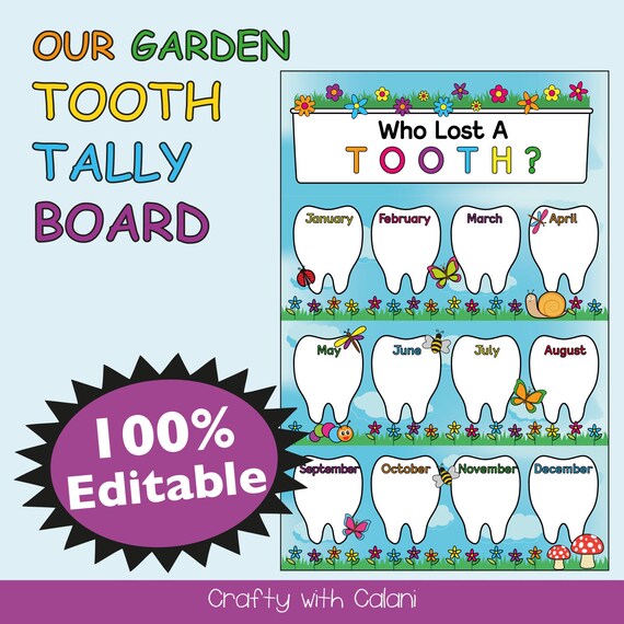 Tooth Tally Board Classroom Decoration Garden Classroom - Etsy
