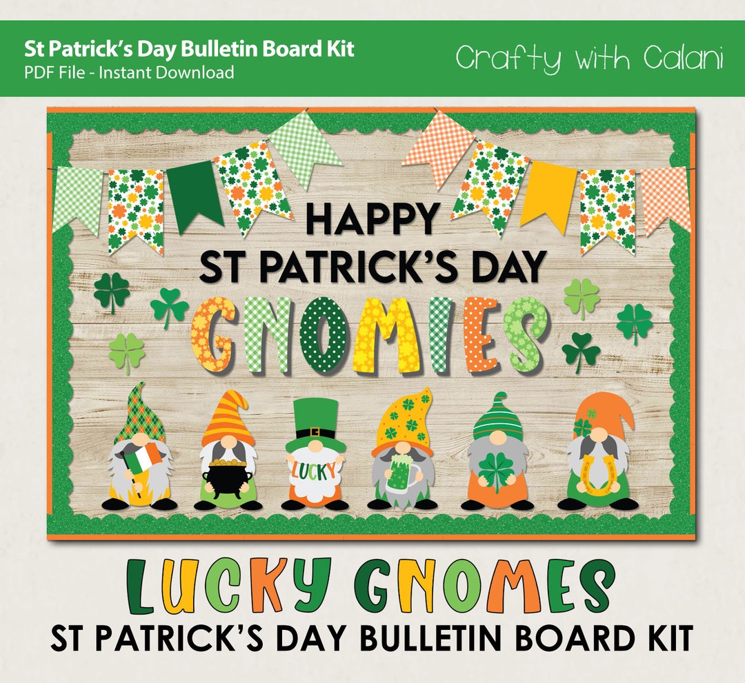 St Patrick's Day Bulletin Board Kit, March Classroom Bulletin Board ...