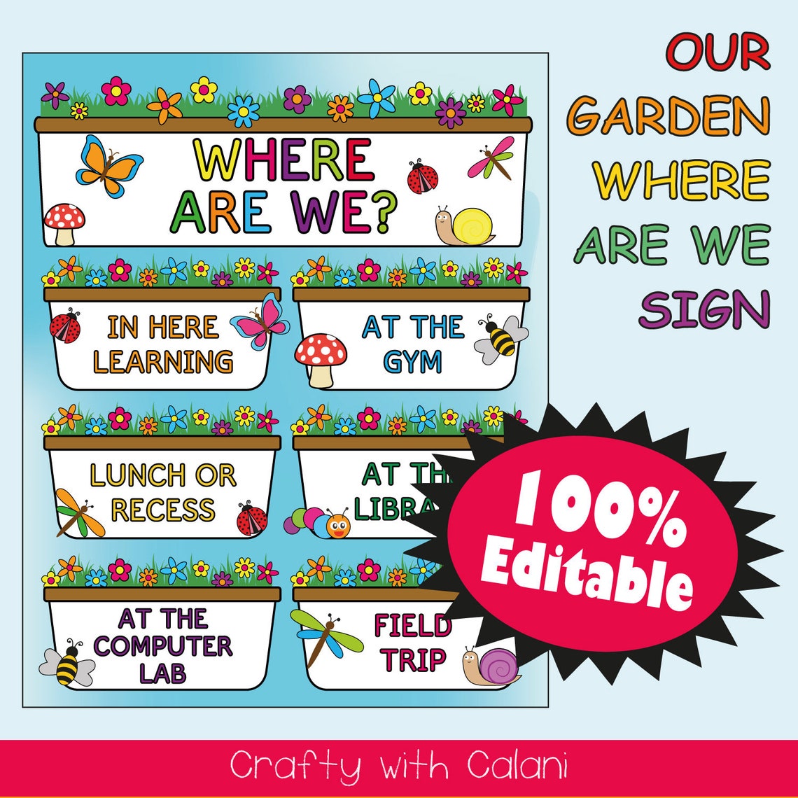 Classroom Door Sign Garden Classroom Decor Flower Where Are - Etsy