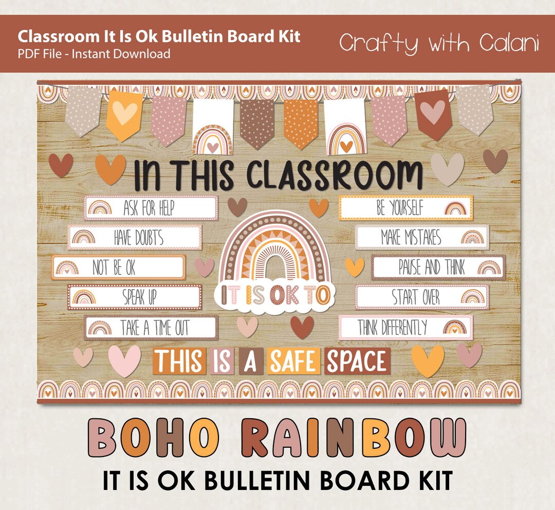 It is OK to Bulletin Board Kit, Classroom Door Decor, Emotional ...